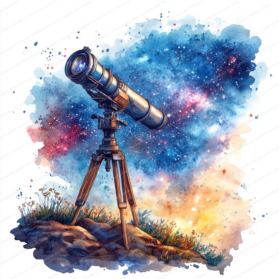 21 Telescope Clipart Set | Astronomy Graphics Collection | Printable ...