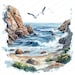 18 Seaside Cliffs Clipart | Majestic Gulls and Waves | Printable ...