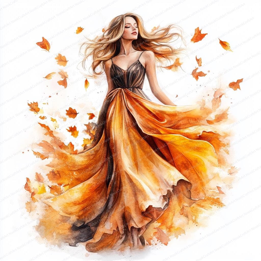 16 Woman in Fall Outfit Clipart | Autumn Fashion Designs | Printable ...
