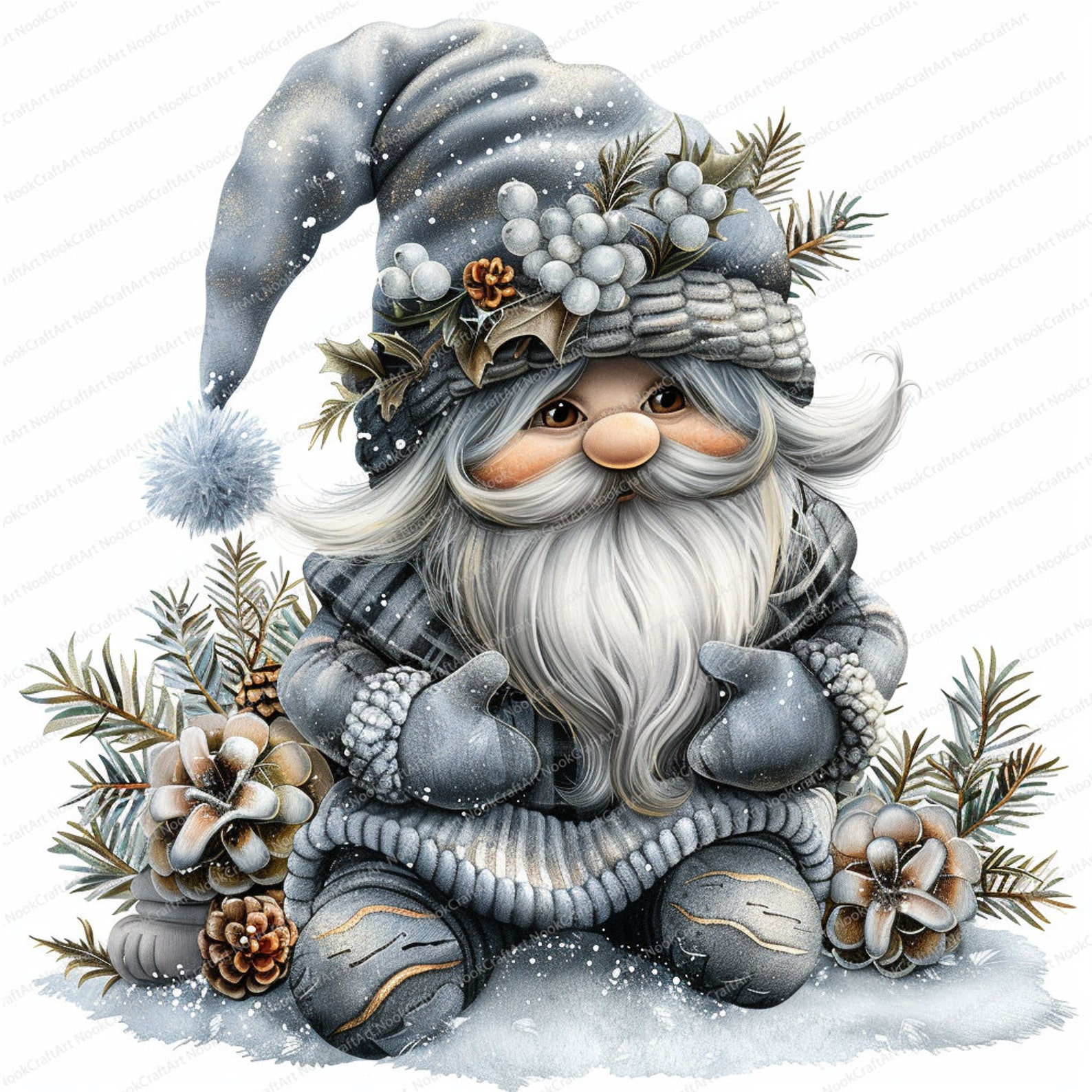 Christmas Gnome Watercolor Clipart Pack | 12 High Quality Jpgs ...