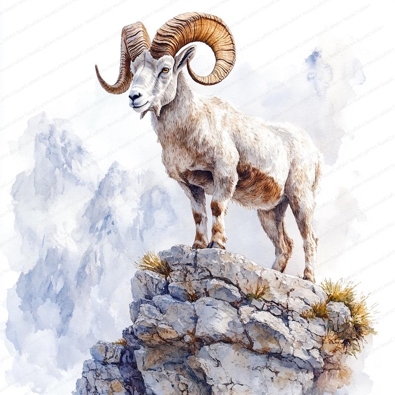 21 Mountain Goat Cliff Clipart | Majestic Wildlife Illustration ...