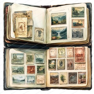 20 Stamp Collection Clipart | Vintage Postage Stamp Illustrations ...