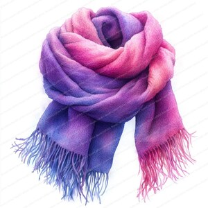 20 Cozy Knit Scarf Clipart | Warm Winter Fashion Design| Printable ...