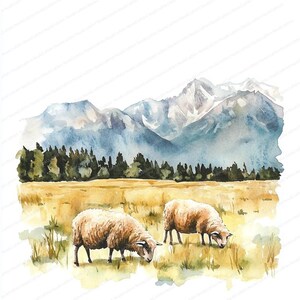 20 Farm Landscape Clipart | Watercolor Countryside View Clipart | High ...