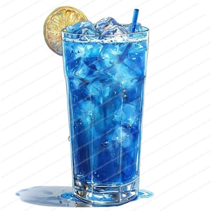 10 Blue Cocktail Clipart | Adorable Cocktails | Printable Watercolor ...