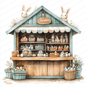 20 Easter Festival Clipart | Colorful Spring Market Illustrations ...