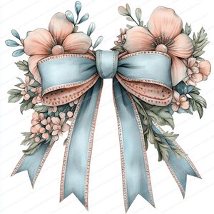 20 Big Bow With Flowers Clipart | High-quality Jpgs | Floral Bow ...