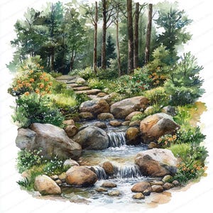 15 Spring Forest Clipart | Vibrant Nature Scenery | Printable ...