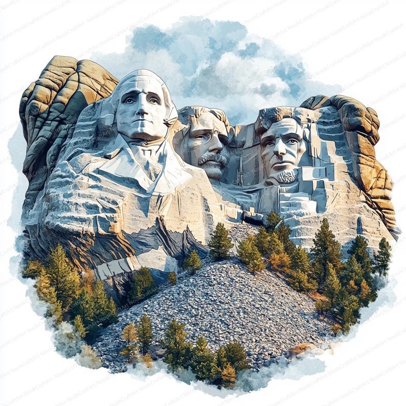 24 Mount Rushmore Clipart | Iconic Monument Illustration Set ...