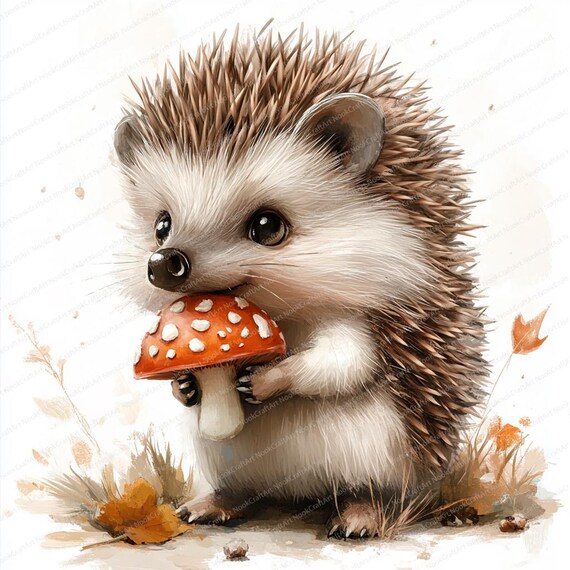 Woodland Creature Hedgehog Clip Art 10 Cute Hedgehog PNG With Umbrella
