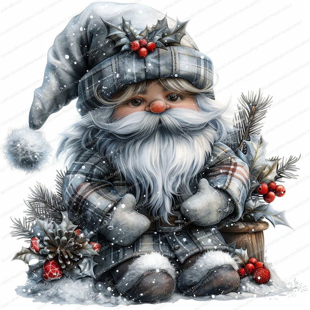 Christmas Gnome Watercolor Clipart Pack | 12 High Quality Jpgs ...