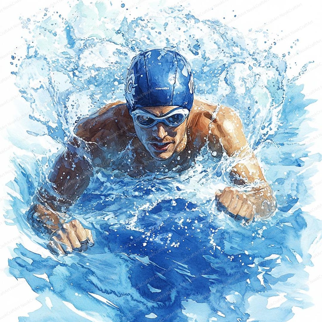 15 Swimmer Water Clipart | Dynamic Sports Illustration | Printable ...