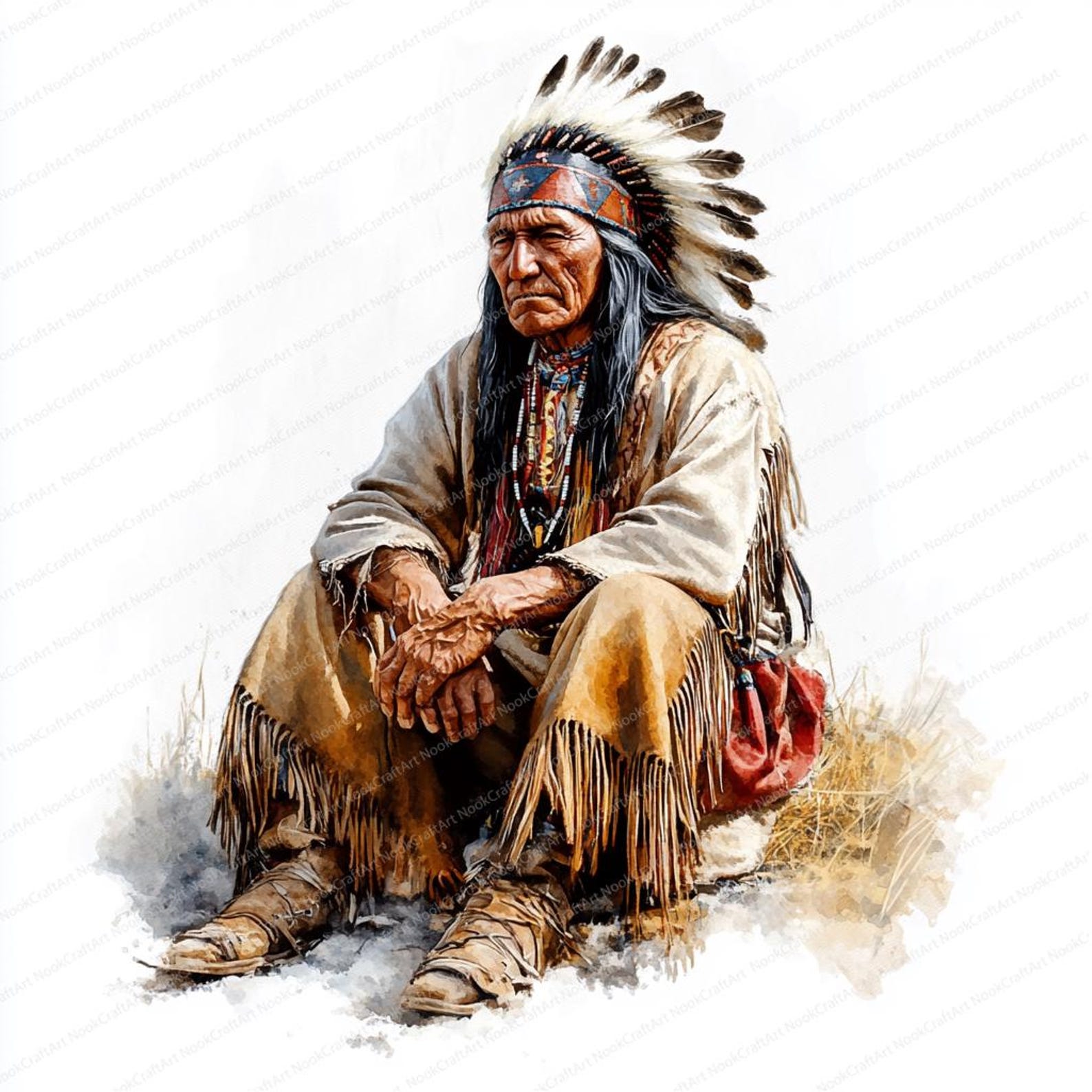 18 Native American Indian Shaman Clipart | Tribal Watercolor Art ...