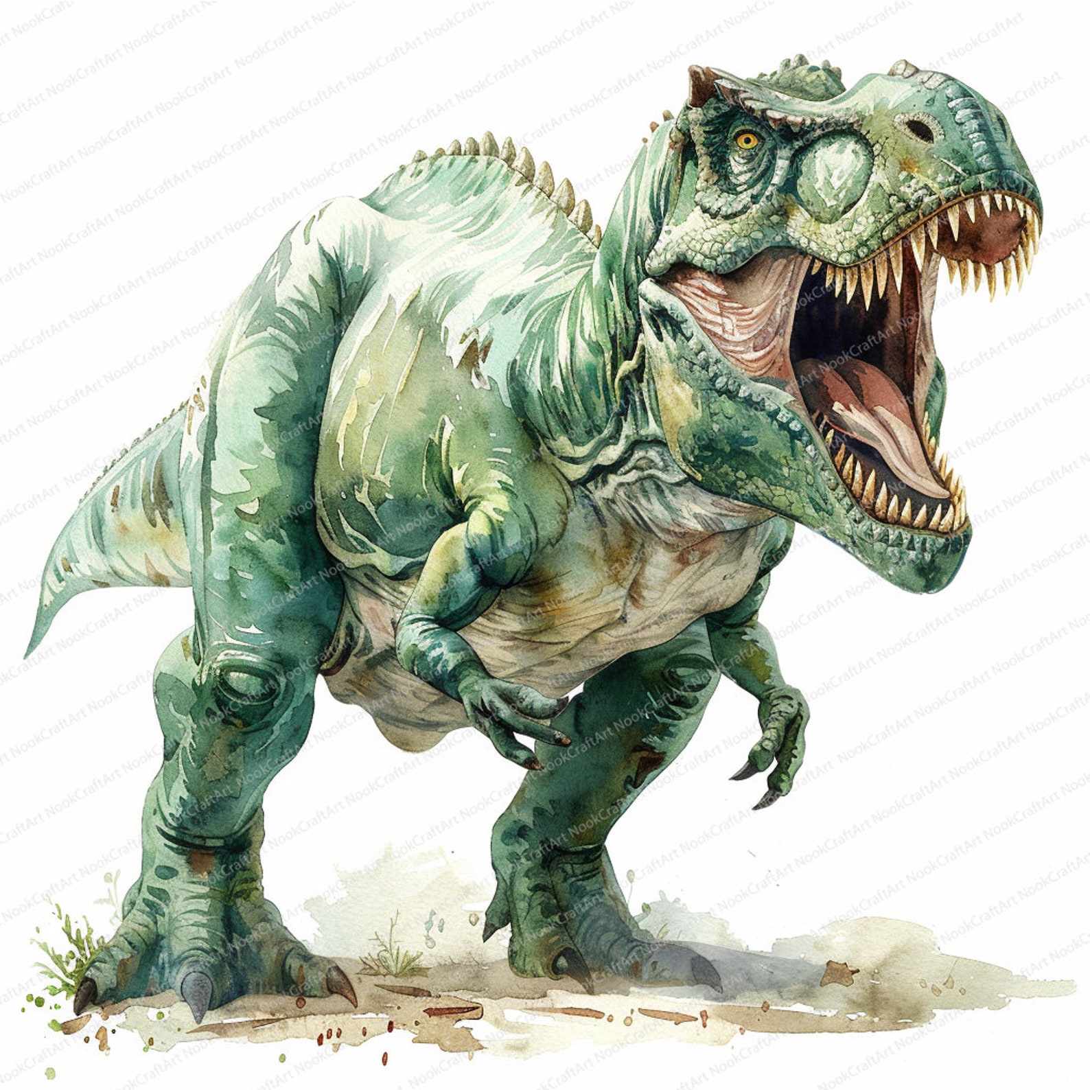 11 T Rex Clipart | Dinosaur Clipart | Printable Watercolor Clipart ...