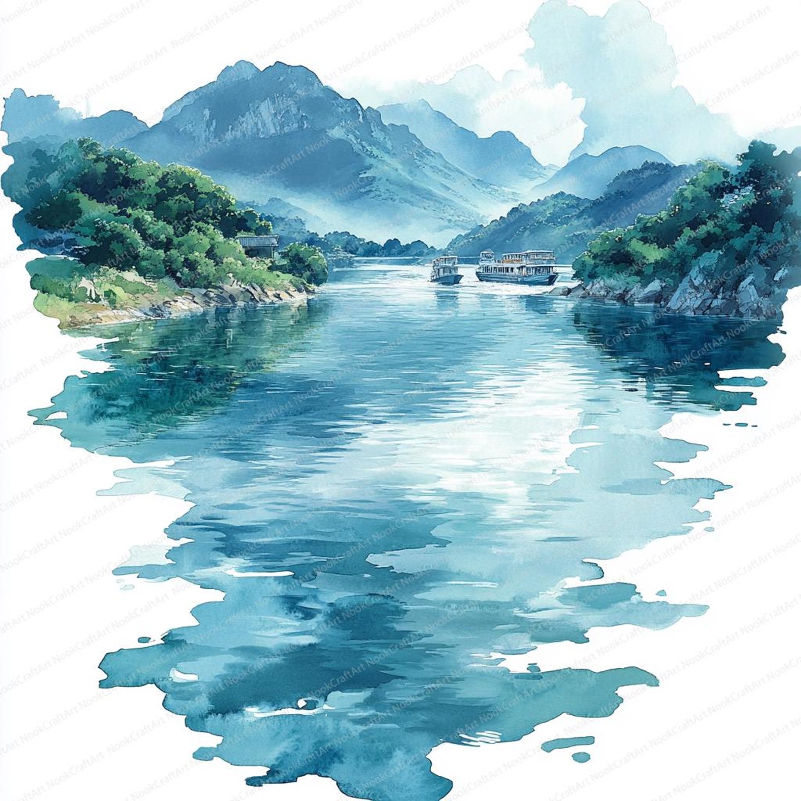 18 River Tour Clipart | Transparent Water Scenic Illustration ...