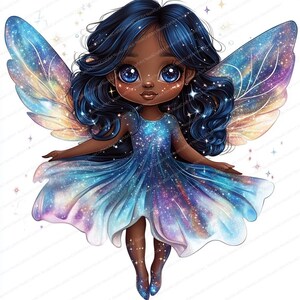 20 Black Fairy Girl Clipart Bundle | Black Fairy Cliparts | Printable ...