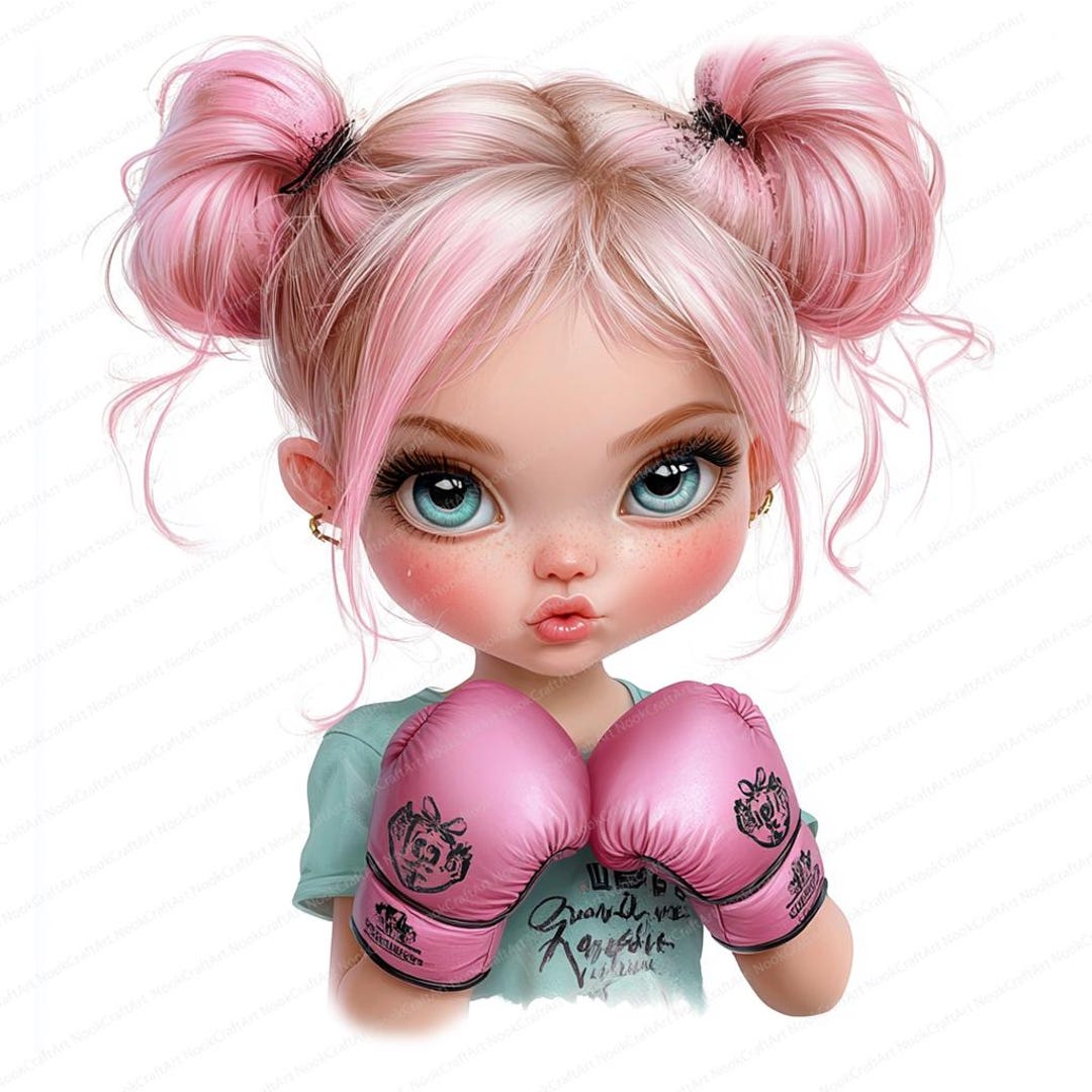 15 Jpgs Quirky Boxing Girl Clipart | Cute Fighter Girl | Printable ...