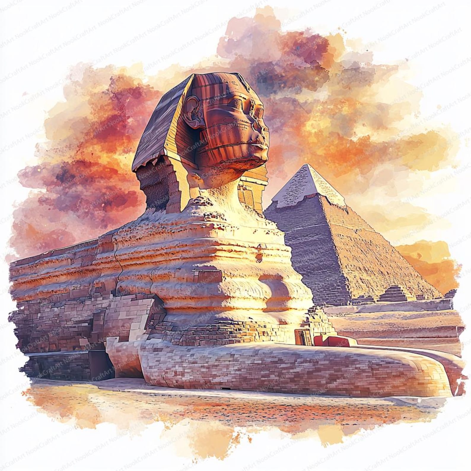 24 Ancient Egypt Clipart | Mystical Sphinx and Pyramids | Printable ...