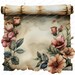12 Vintage Scroll Clipart | Floral Old Paper | High Quality Jpgs | Printable Watercolor Clipart ...