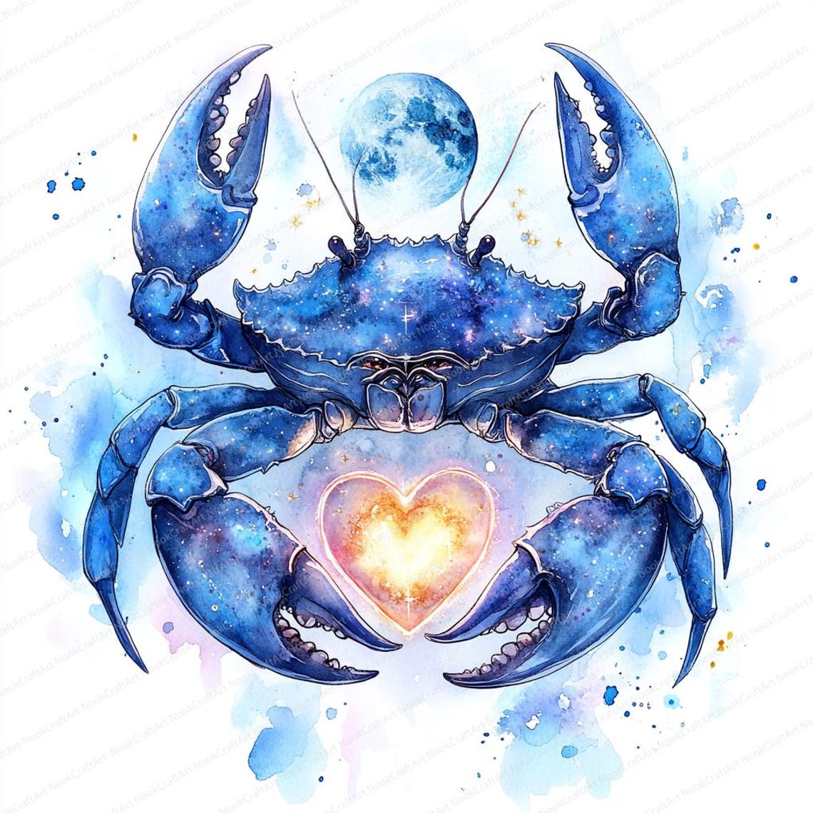 18 Mystical Cancer Zodiac Clipart | Celestial Art Collection ...
