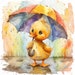 12 Duckling in Rain Clipart | Duckling Under the Rainbow | Printable ...
