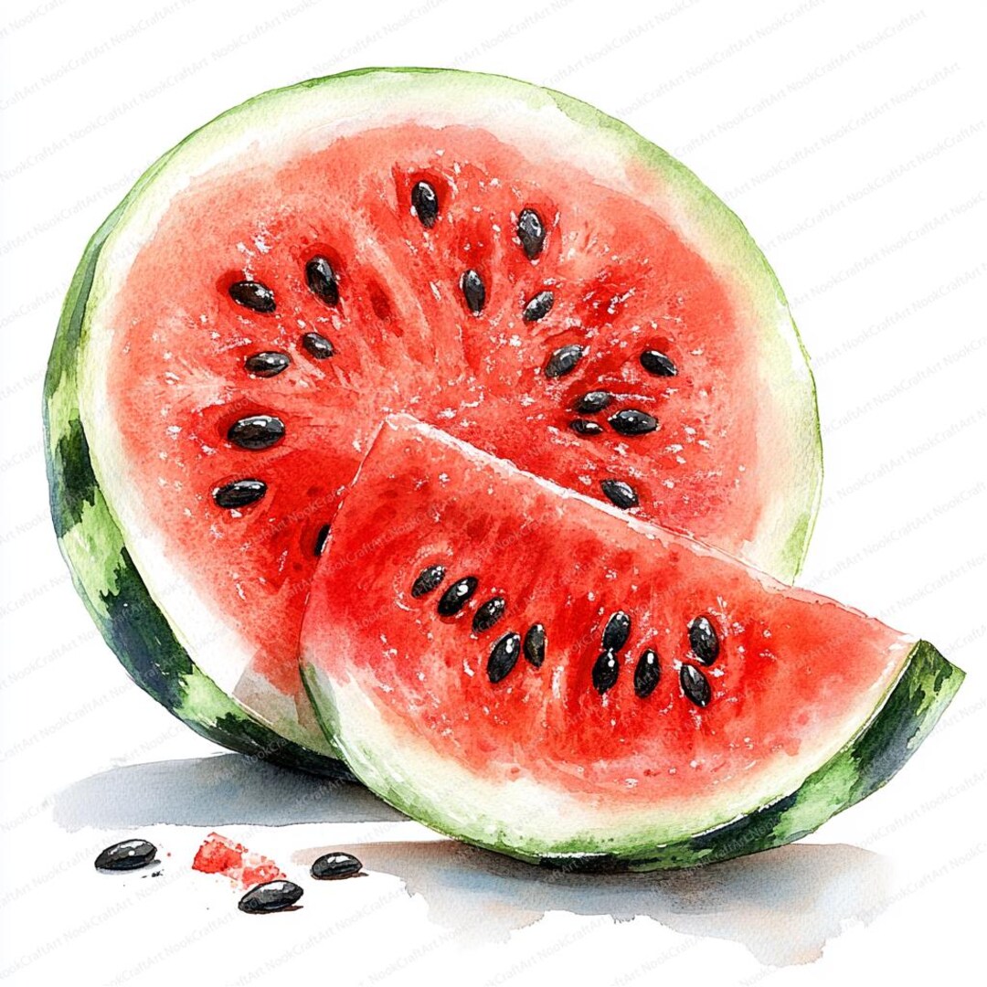 20 Watermelon Summer Clipart | Fun Fruit Illustrations | Printable ...