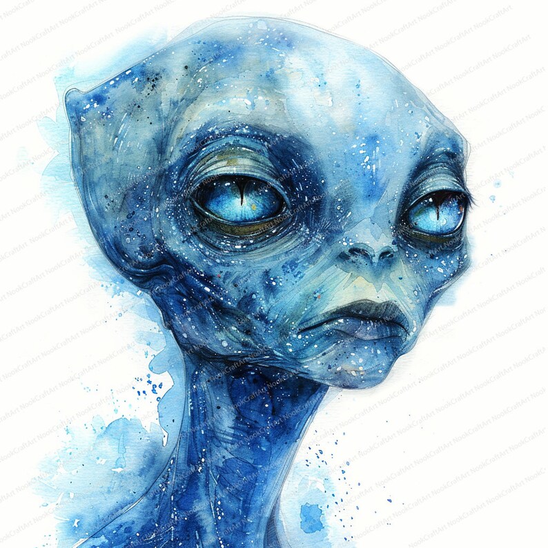 15 Alien Clipart Aliens Clipart UFO Printable Watercolor Clipart High ...