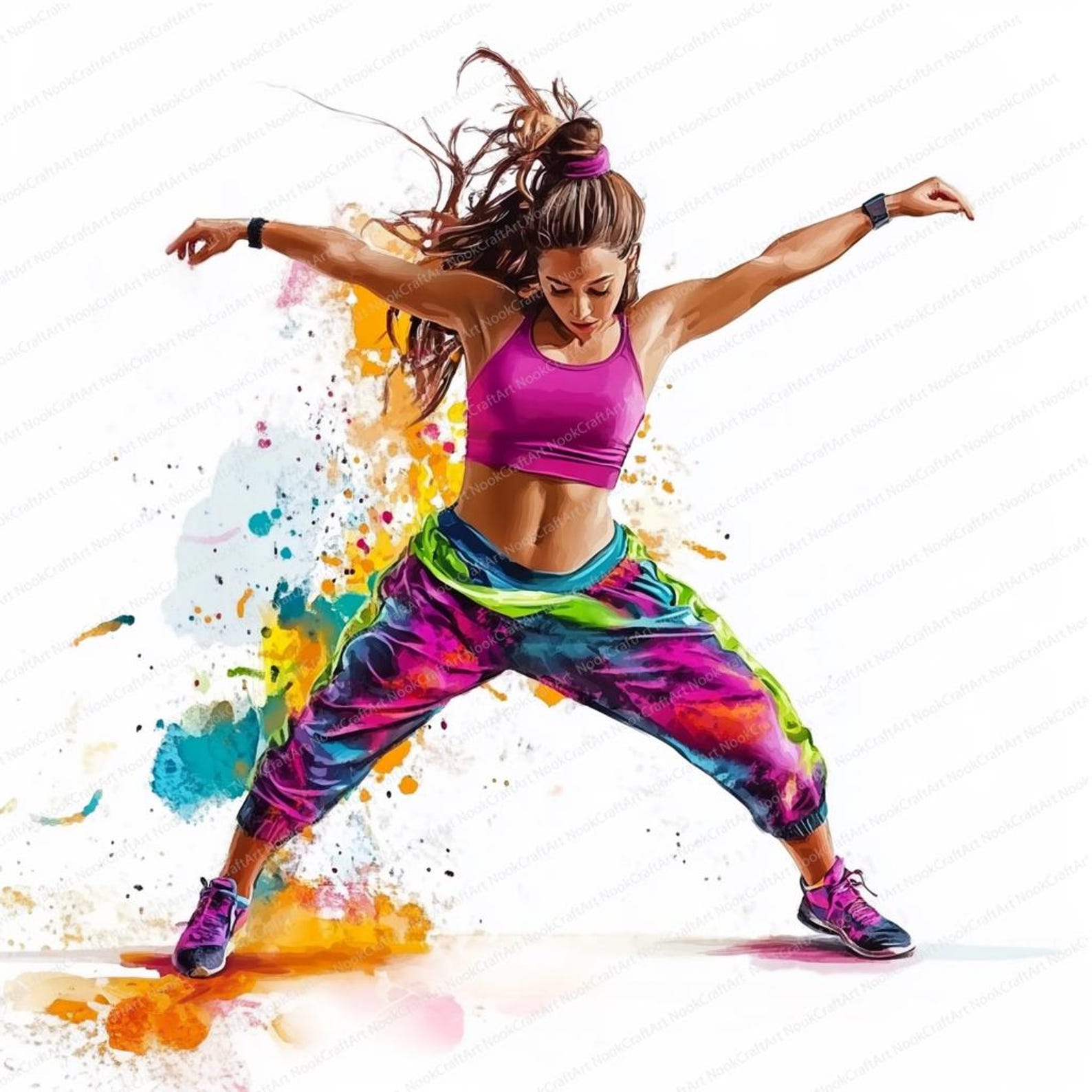 18 Zumba Clipart | Zumba Tanz | Druckbare Aquarell Clipart ...