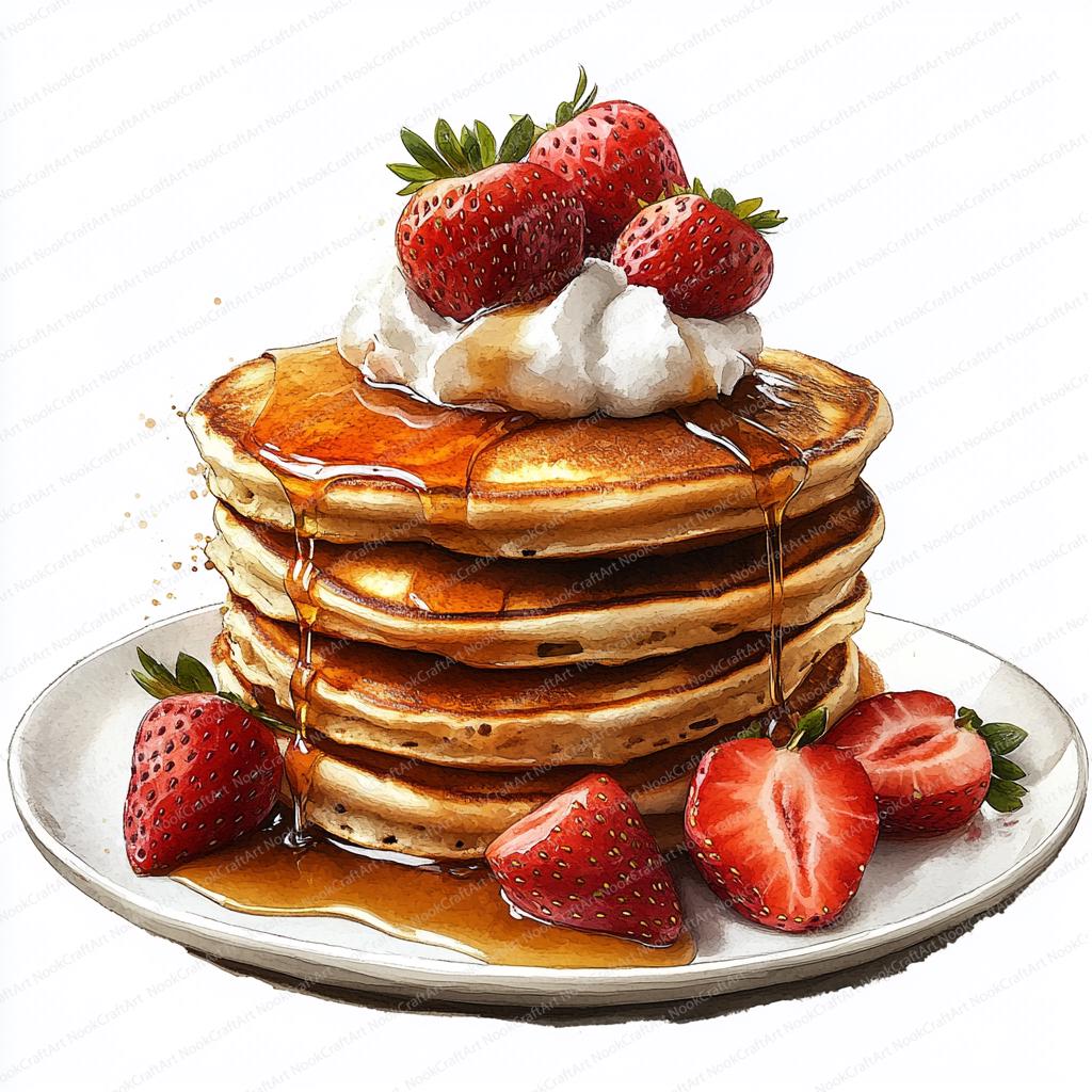 20 Pancake Breakfast Clipart | Syrup Strawberry Whipped Delight ...