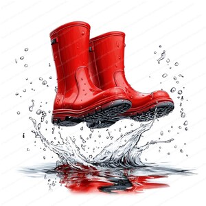 16 Colorful Rain Boot Clipart Rain Boot Clipart Printable Watercolor ...