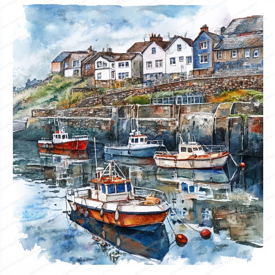 20 Harbor Landscapes Clipart | Printable Watercolor Clipart | High ...