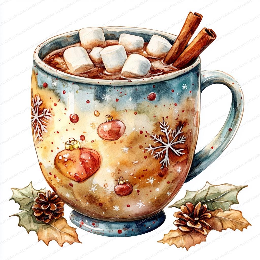 18 Hot Chocolate Mug Clipart | Cozy Winter Drink Illustration ...