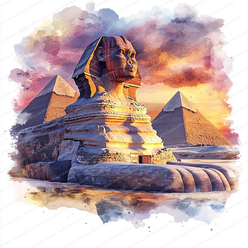 24 Ancient Egypt Clipart | Mystical Sphinx and Pyramids | Printable ...