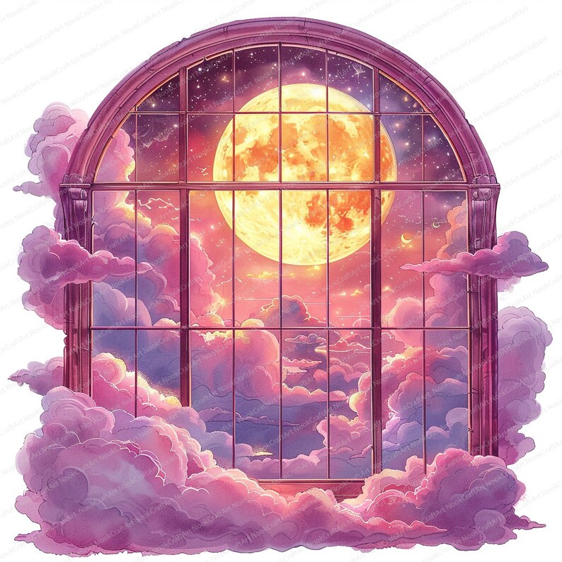 12 Celestial Windows Clipart | Watercolor Windows | Printable ...