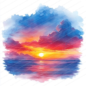 20 Magic Sunset Clouds Clipart | Enchanting Springtime Sky ...