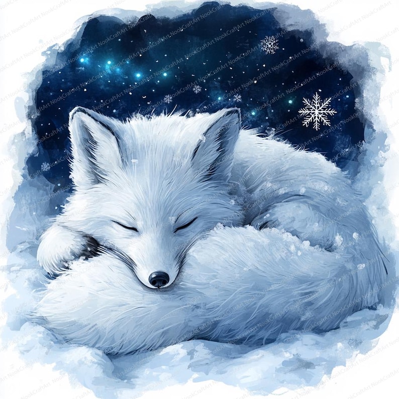 24 Arctic Fox Clipart | Winter Wildlife Illustration Set | Printable ...
