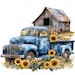 14 Rustic Blue Farm Truck Clipart | Old Farm Truck | Printable ...