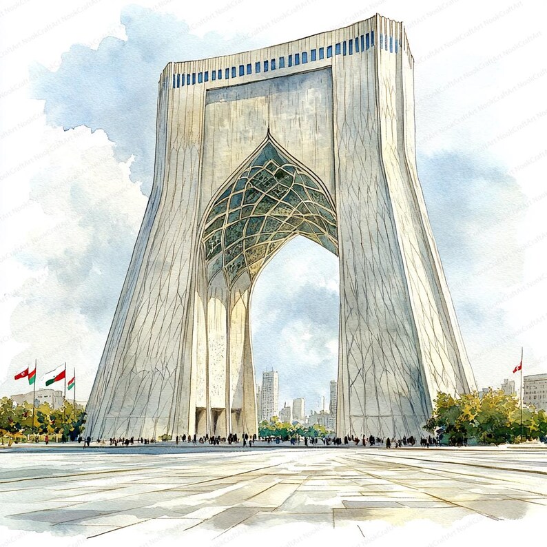 19 Azadi Tower Clipart | Iran Monument Art Design | Printable ...