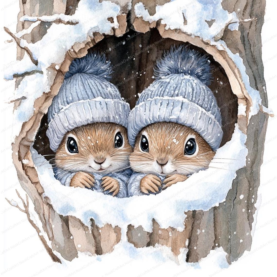 16 Winter Squirrels Clipart | Frosty Squirrels | Printable Watercolor ...
