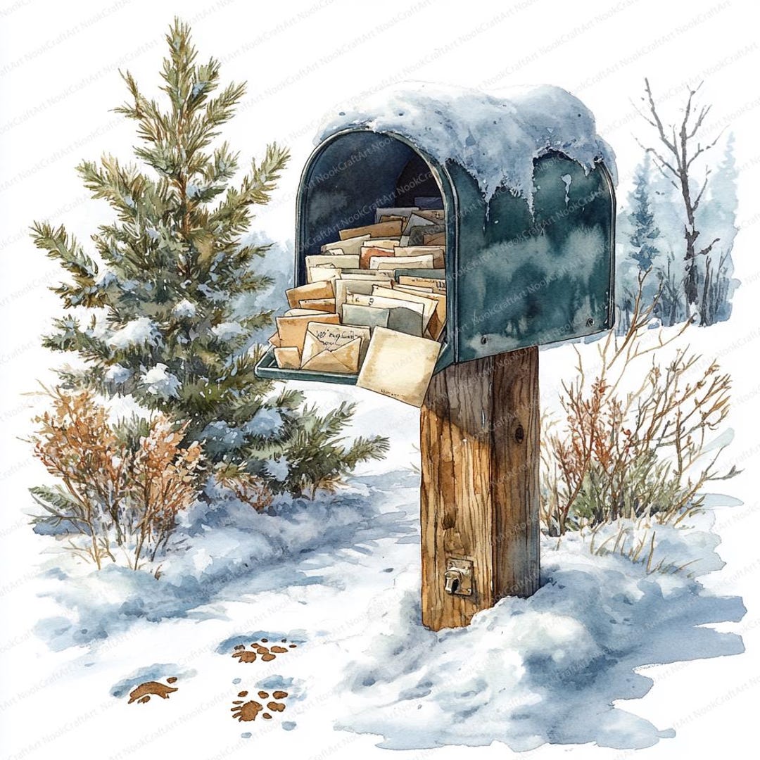 24 Snowy Mailbox Clipart | Winter Letters in Snow Design | Printable ...