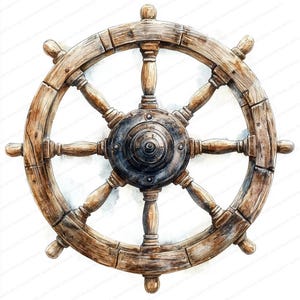 20 Pirate Ship Steering Wheel Clipart | Nautical Pirate Themed Graphics ...