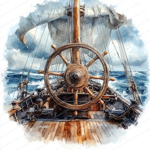 20 Pirate Ship Steering Wheel Clipart | Nautical Pirate Themed Graphics ...