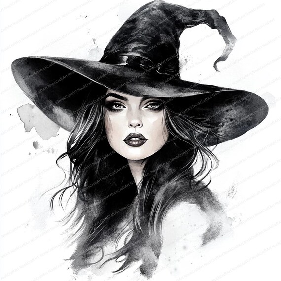 Witch Clip Art Black And White