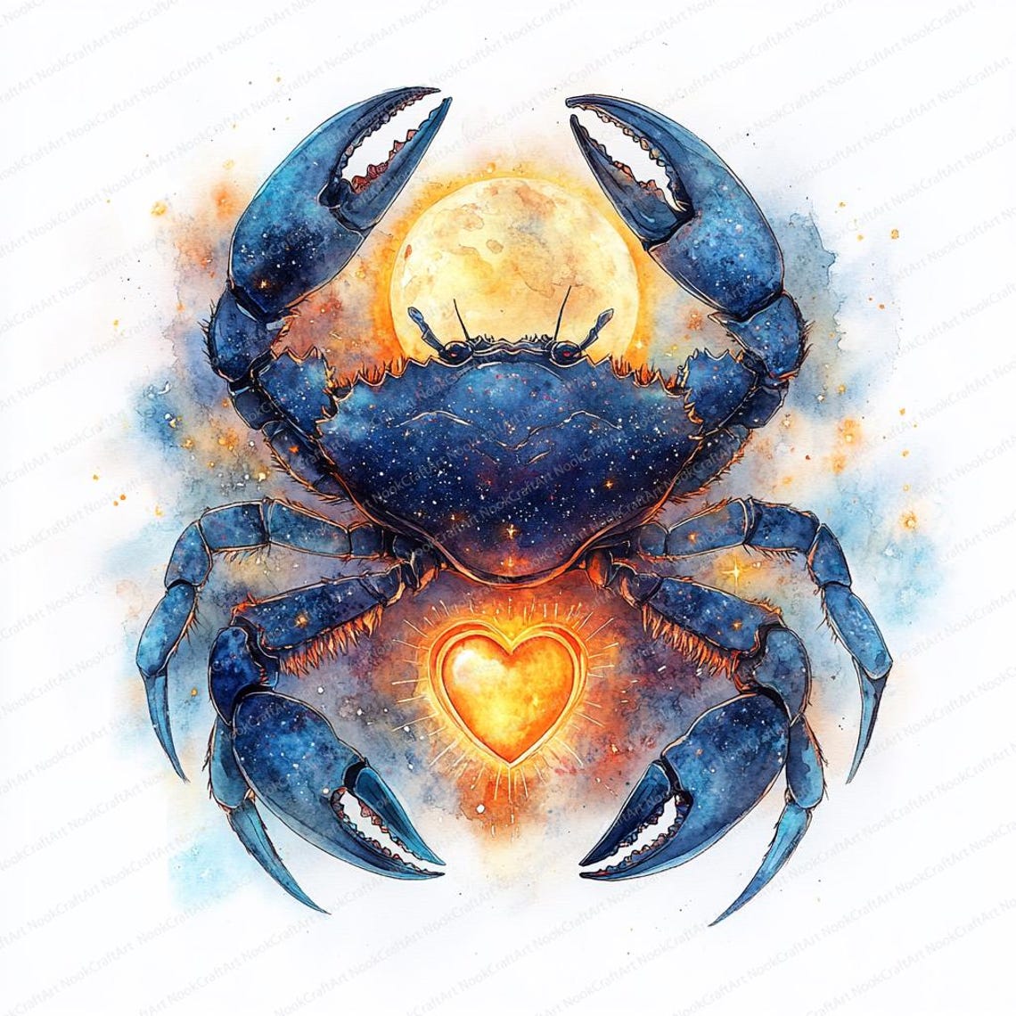 18 Mystical Cancer Zodiac Clipart | Celestial Art Collection ...