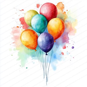 14 Party Balloons Set 2 Clipart | Rainbow Balloons Clipart | Printable ...