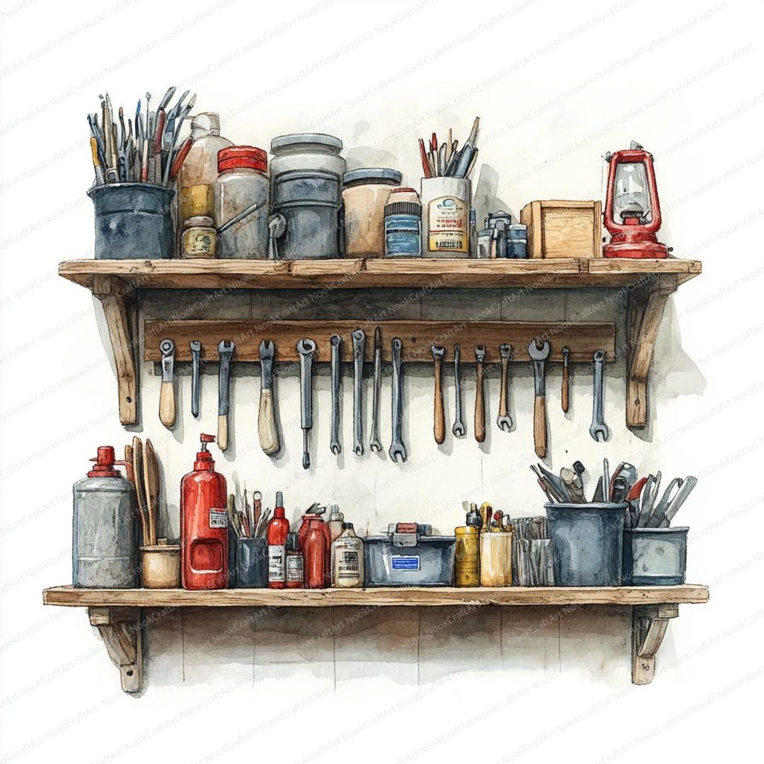 18 Organized Tools Clipart | Neatly Arranged Workshop Illustrations ...