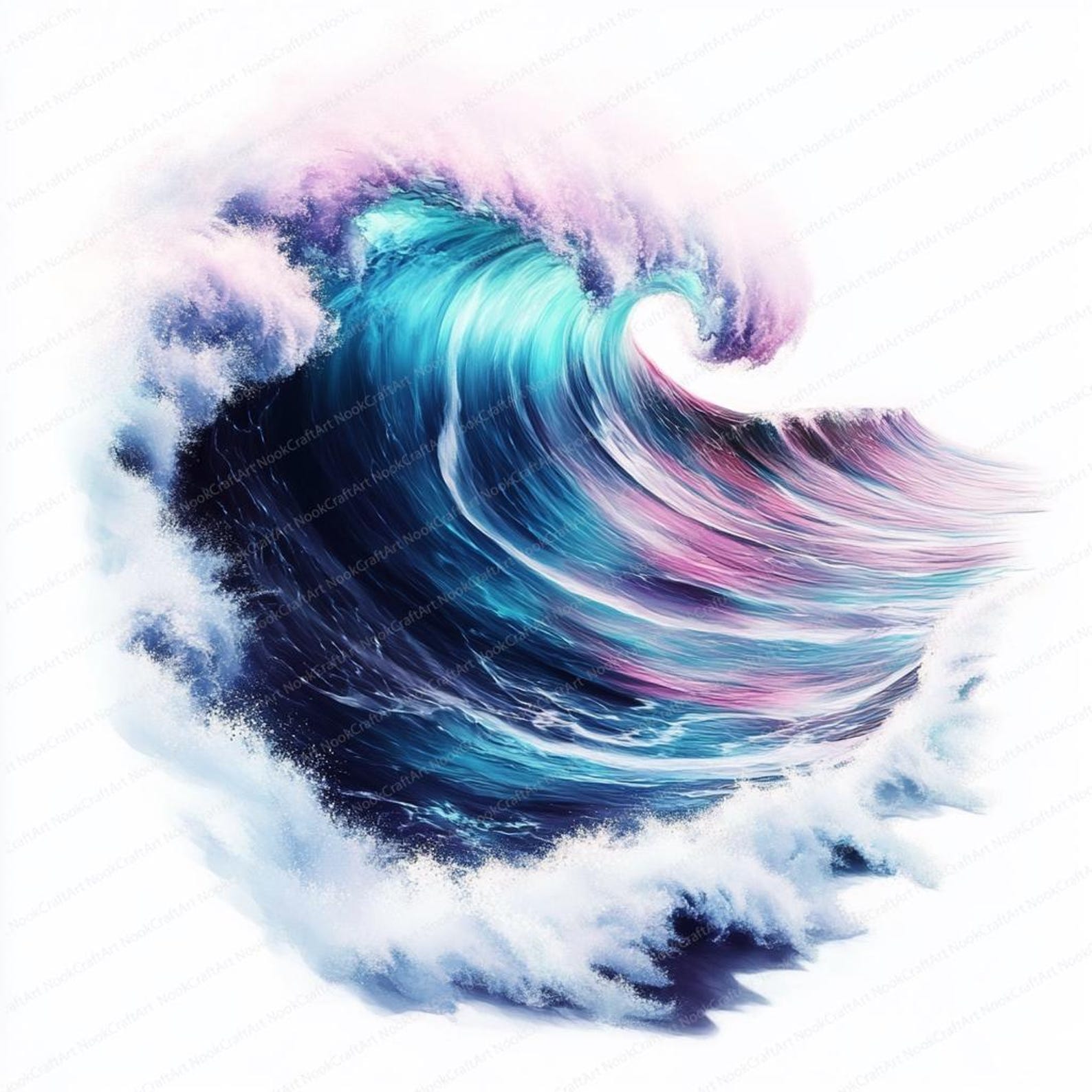16 Wave Clipart | Beach Wave Clipart Bundle | Printable Watercolor ...
