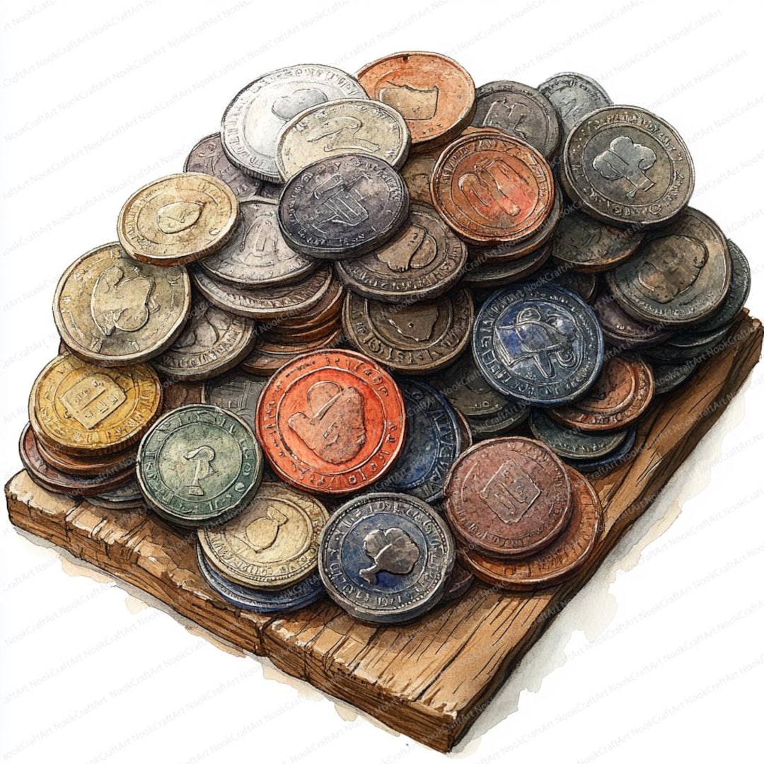 20 Ancient Coin Clipart | Vintage Currency Illustrations| Printable ...