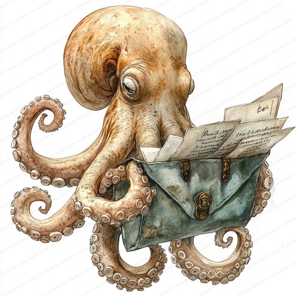 18 Octopus Mailman Clipart | Whimsical Ocean Delivery Art | Printable ...
