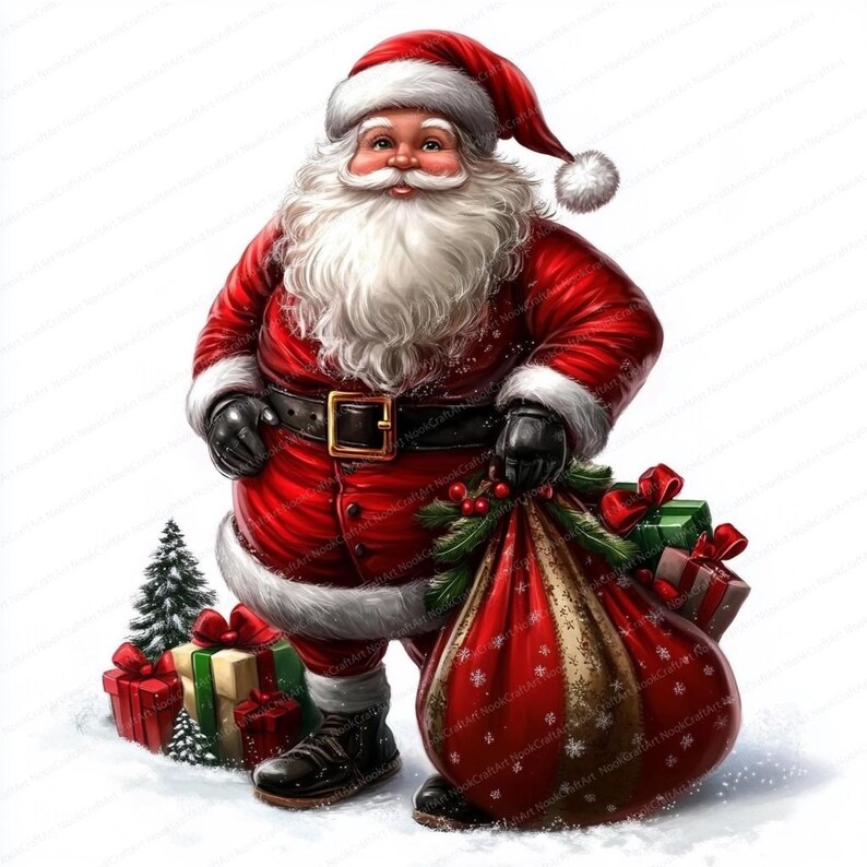 14 Santa Claus Clipart | Winter Holidays | Printable Watercolor Clipart ...